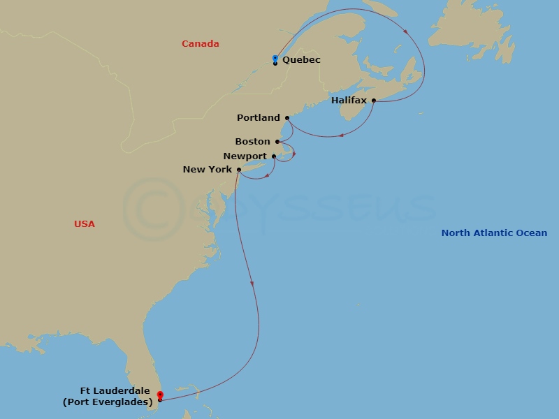 Luxury Cruise Connections - Itinerary: Canada & Colonial America ...